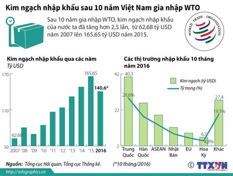 Kim Ngạch Nhập Khẩu Của Việt Nam 10 Năm Sau Khi Gia Nhập Wto