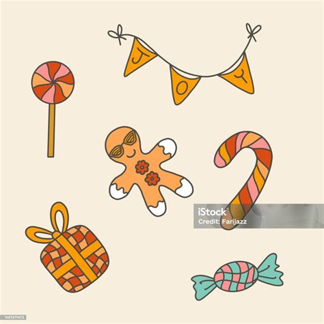 Retro Groovy Party Objects Vector Isolated Elements Set Stock Illustration Download Image Now