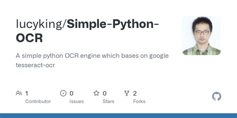 Github Lucyking Simple Python Ocr A Simple Python Ocr Engine Which Bases On Google Tesseract Ocr
