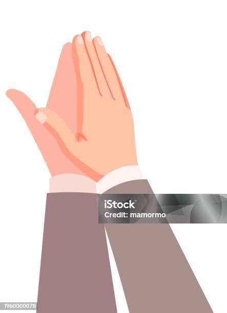 손 박수 축하 제스처 축하 응원 박수를 보내는 손 벡터 고립된 그림 감사에 대한 스톡 벡터 아트 및 기타 이미지 감사 감탄 긍정적인 감정 표현 Istock