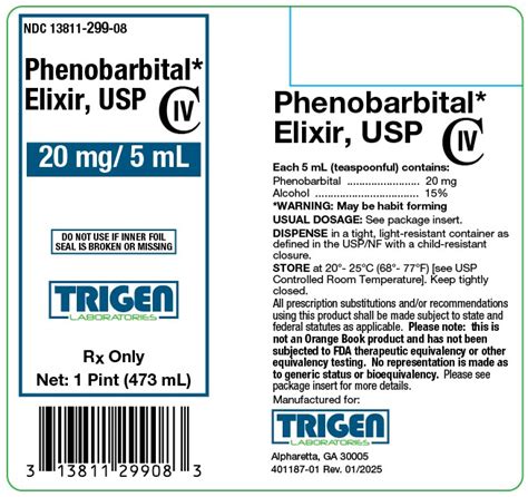 Phenobarbital Elixir Usp Civ Rx Only