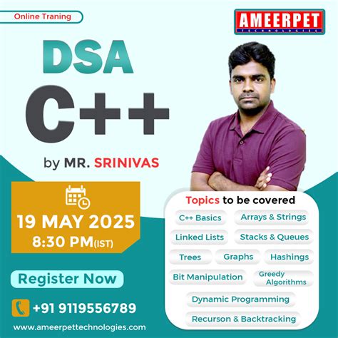 Master Data Structures And Algorithms Dsa With C New Online Batch By Mr Srinivas At