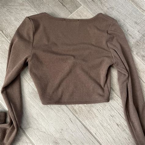 White Fox Crop Top Size Small Lightweight Knit Depop