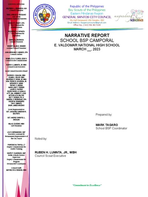 Narrative Report Format 2023 Pdf