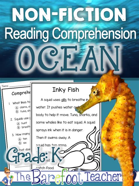 Ocean Themed Reading Comprehension Pack Plus A Free Download The Barefoot Teacher