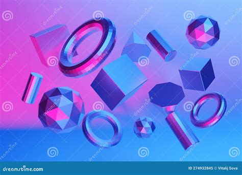 Tetrahedron Cone Square Pyramid Triangular Prism Vector Illustration