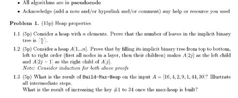 Solved All Algorithms Are In Pseudocode Acknowledge Add A