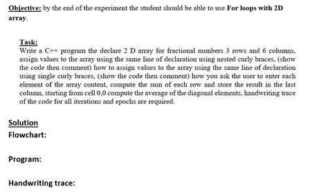 I Want Flowchart And Code Objective By The End Of The Experiment The
