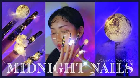밤하늘 네일☁️ 달 조명 만들기🌕 우주 네일 비누의 신명나는 네일생활 Midnight Nails Galaxy