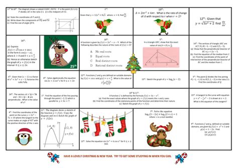 Advanced Higher Higher And N5 Maths Advent Calendars Teaching Resources