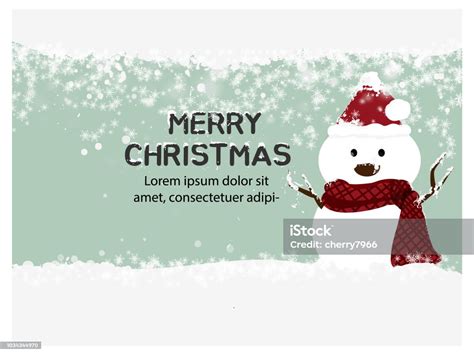 메리 크리스마스와 해피 뉴가 어 눈사람 인사말 카드 장식 휴일 만화 예술에 대 한 초대 카드 텍스트 벡터 배경 복사 공간 디자인