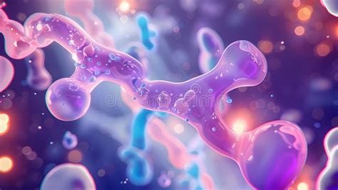 Glowing 3d Illustration Of Enzymes Break Stock Illustration