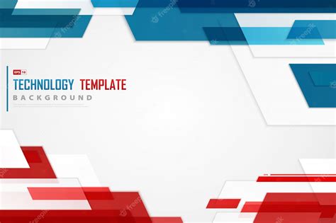 Premium Vector Abstract Blue Red Tech Template Background