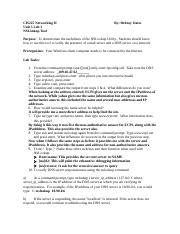 CIS225 U5 LAB1 CIS225 Networking II Unit 5 Lab 1 NSLookup Tool By Britney Oates Purpose To