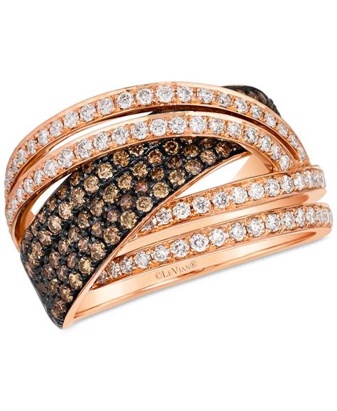 Le Vian Chocolatier® Chocolate Diamond And Vanilla Diamond Crossover Ring