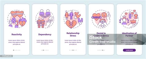 Walkthrough Codependent Relationship With Colorful Icons Stock Illustration Download Image Now