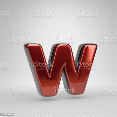 3d 편지 W 소문자입니다 흰색 배경에 고립 된 빨간 금속 편지 0명에 대한 스톡 사진 및 기타 이미지 0명 3차원 형태