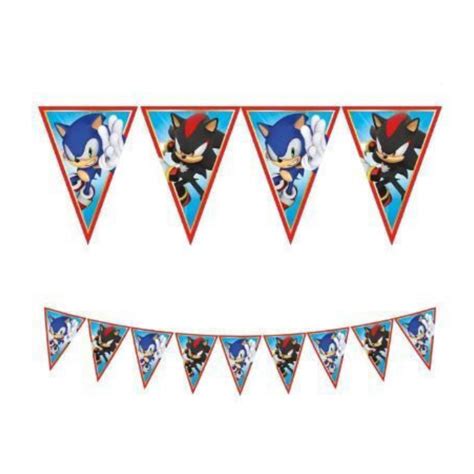 Shop Sonic Next Generation Triangle Flag Paper Banner Party Centre Uae 2025