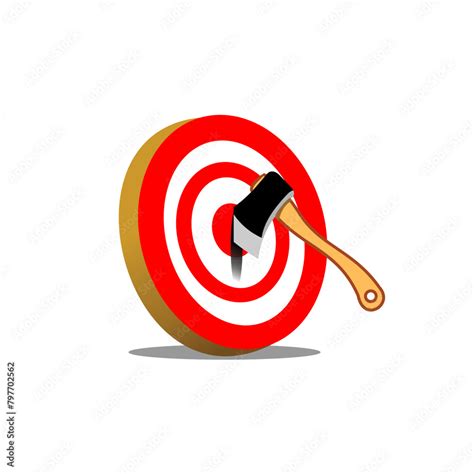 Axe Target Vector Illustration Axe Throw In The Right Target Market Goal And Customer Target