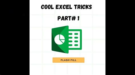 Cool Excel Trickflash Fill Youtube