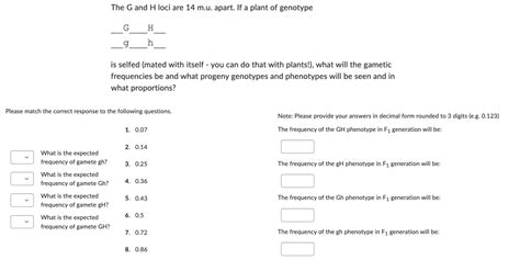 Solved The G And H ﻿loci Are 14 ﻿mu ﻿apart If A Plant Of