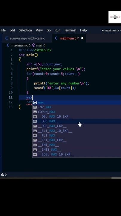 33 maximum number in array in c find greatest number in array in c codegroo shorts youtube