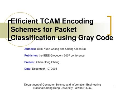 ppt efficient tcam encoding schemes for packet classification using