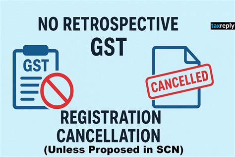 No Retrospective Gst Registration Cancellation Unless Proposed In Show