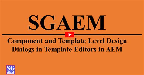 Aem Developer Learning Component And Template Level Design Dialogs In
