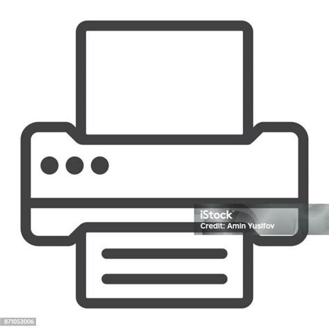 프린터 라인 아이콘 웹 및 모바일 팩스 기호 벡터 그래픽 흰색 배경 Eps 10에 선형 패턴 개념에 대한 스톡 벡터 아트 및 기타 이미지 Istock