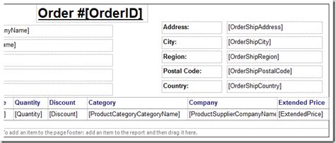 Code On Time Sample Applications Order Form Report Placing Master Fields In Header And Footer