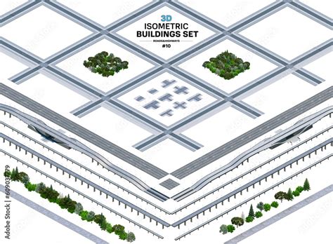 Isometric City Constructor Realistic Urban 3d Road Highway Signs