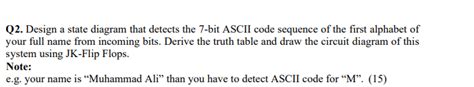 Solved Q2 Design A State Diagram That Detects The 7 Bit