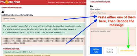 Privnote Encrypts Your Notes With Links Zero Width Characters Or Binary
