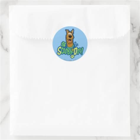 Scooby Doo Paw Print Character Badge Classic Round Sticker Zazzle