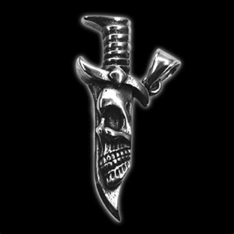 Skull Dagger Necklace Dagger Necklace Knife Necklace Skull Necklace