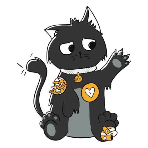 Diseño Png Y Svg De Gato Negro Sosteniendo Una Galleta En Forma De