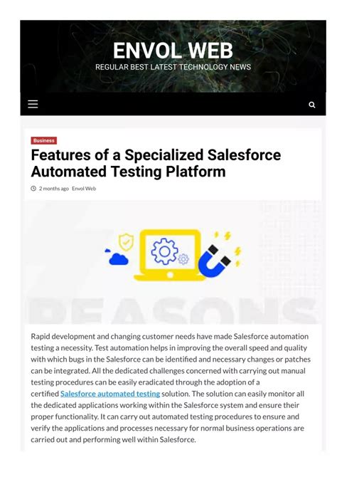 Ppt Features Of A Specialized Salesforce Automated Testing Platform Powerpoint Presentation
