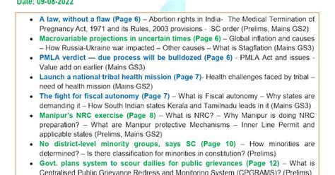 Upsc Cse Current Affairs 09 08 2022 Learnerz Ias Concept Oriented
