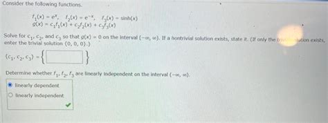 Solved Consider The Following Functions