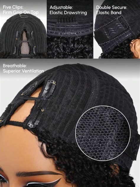 Unice Unice Hair Easicontour V Part Minimal Leave Out Jerry Curly Wig 100 Human Hair Seamless