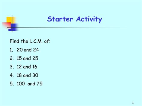 Using Hcf And Lcm To Solve Problems Teaching Resources