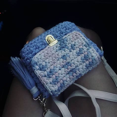 Стильная кроссбоди сумка из джинсовой пряжи