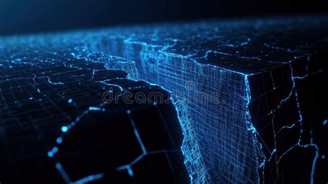 Digital Pulse Visualizing Earthquakes Shockwave In Grid Pattern Stock