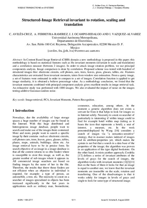 Pdf Structured Image Retrieval Invariant To Rotation Scaling And