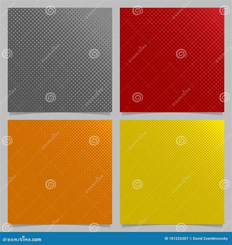 Retro Abstract Halftone Dot Pattern Background Set Squared Brochure Graphic Designs From