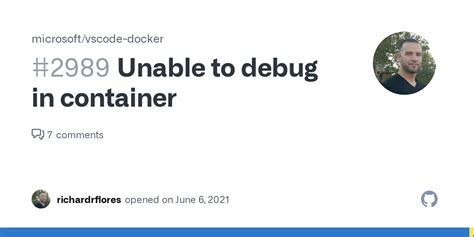 Unable To Debug In Container · Issue 2989 · Microsoftvscode Docker · Github