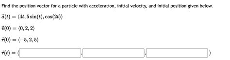 Solved Find The Position Vector For A Particle With Chegg