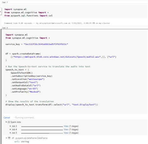 speech to text example is not working in databricks · issue 1568 · microsoft synapseml · github
