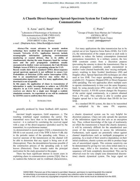 A Chaotic Direct Sequence Spread Spectrum System For